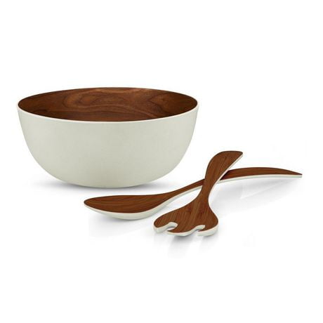 Click here for Brilliant Bamboo Walnut 3 Piece Salad Set Basic Wh... prices