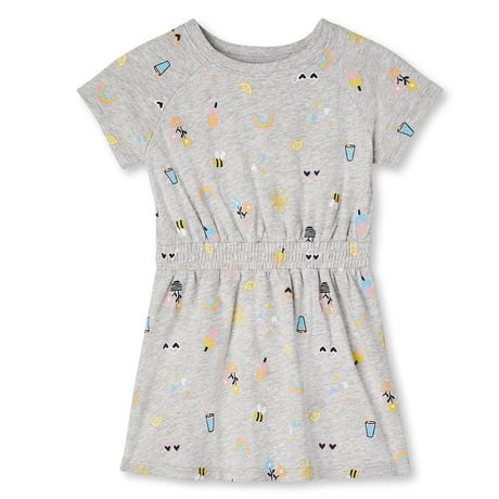 Click here for George Baby Girls Printed Short Sleeve Dress Grey... prices