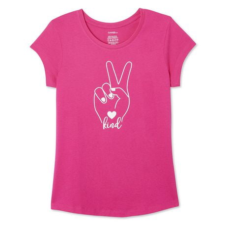 Click here for George Girls Short Sleeve Screen Tee Pink S prices