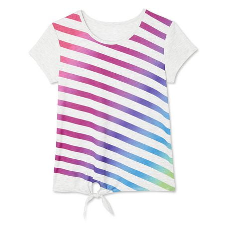 Click here for Athletic Works Girls Tie-Front Poly Tee Grey M prices