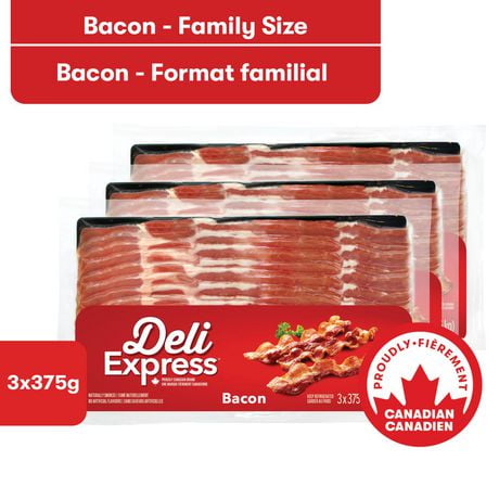 Deli Express Bacon Pak of 3, 375 g - Walmart.ca