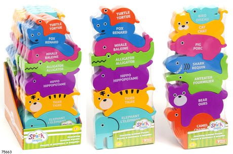 Spark. Create. Imagine. 7-Piece Stacking Animal Puzzle, Assorted ...