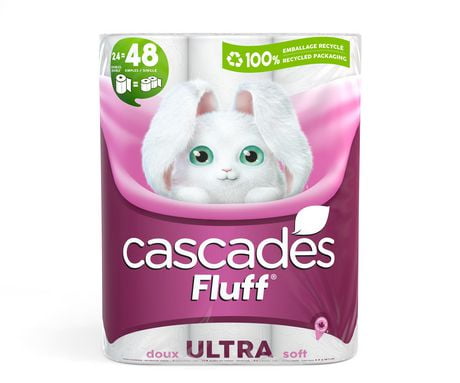 Cascades Fluff Ultra Bathroom Tissue, 24 Double Rolls (24=48 rolls ...