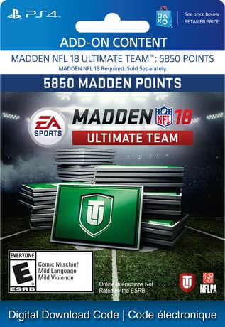 PS4 Madden NFL 18: M18 - 5850 MUT Points Digital Download | Walmart Canada
