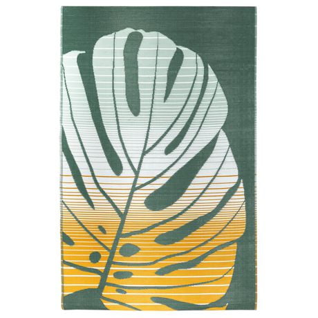 Dalecroft Blue Leaf Reversible Polyweave Outdoor/Beach Mat - Walmart.ca