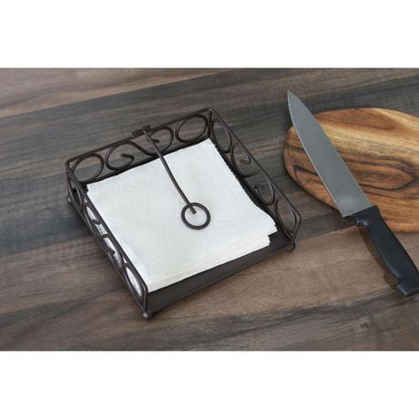 Click here for Home Basics Scroll Collection Steel Flat Napkin Ho... prices