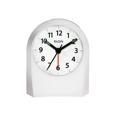 Elgin Analog White Battery Operated Alarm Clock | Walmart Canada