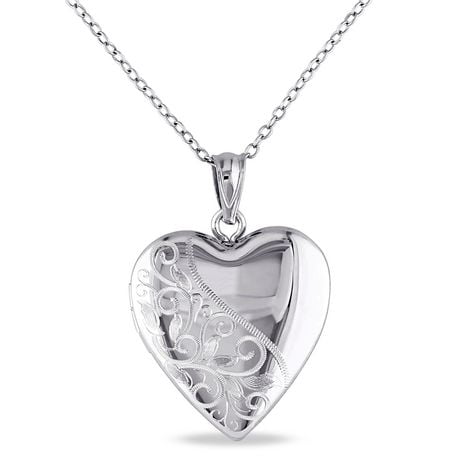 Click here for Asteria Sterling Silver Engraved Heart Locket Pend... prices