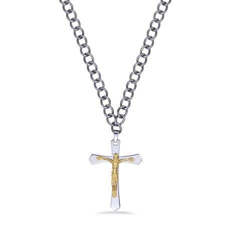 Quintessential Two Tone Cross on Stainless Steel Chain - Walmart.ca