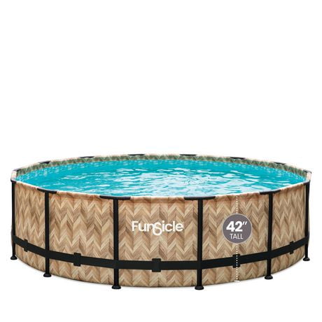 Funsicle 14 ft Oasis Designer Pool, Oak Herringbone | Walmart Canada
