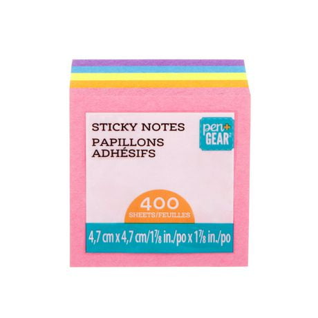 PEN+GEAR Sticky Notes, 1918WM-C, assorted bright colours, 1 per pack ...
