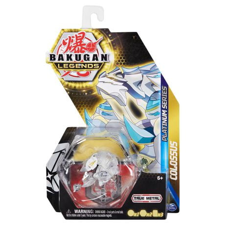 Bakugan Legends, Colossus, Platinum Series True Metal Bakugan, 2 BakuCores, Gate and Character ...