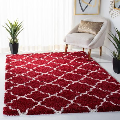 Click here for Safavieh Hudson Jaye Geometric Shag Area Rug Red /... prices