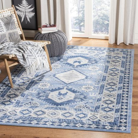 Click here for Safavieh Kazak Benson Geometric Area Rug Blue / Cr... prices
