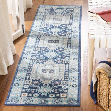 Click here for Safavieh Kazak Caymen Geometric Area Rug Blue / Cr... prices