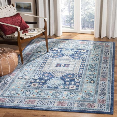 Click here for Safavieh Kazak Caymen Geometric Area Rug Blue / Cr... prices