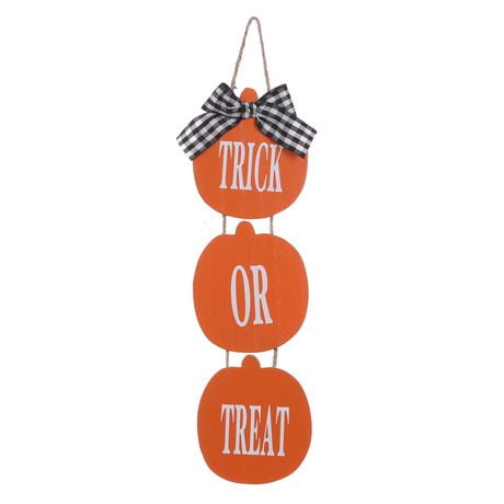 Halloween Themed Wood Trick Or Treat Dangle For Halloween Indoor ...