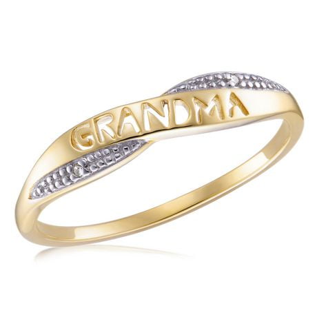 Quintessential Yellow Gold "GRANDMA" ring with diamond accent - Walmart.ca