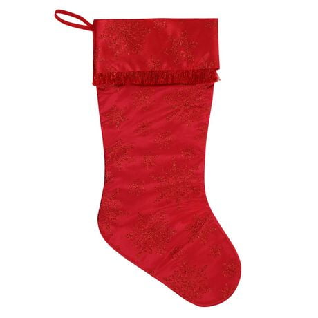 20" Red Glitter Snowflake Stocking | Walmart Canada