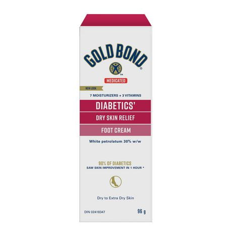 Gold Bond Medicated Diabetics' Dry Skin Relief Foot Cream, 96g Tube ...