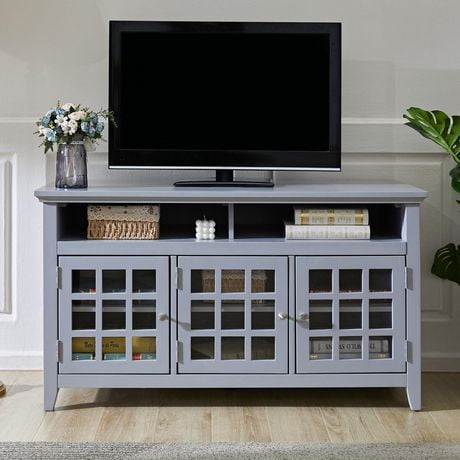 Homylin Metal Locker TV Cabinet with Open Shelves 3 Doors and ...