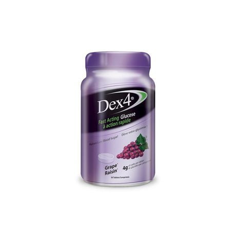 DEX4 Glucose tablets Grape, 50 Count Bottle - Walmart.ca