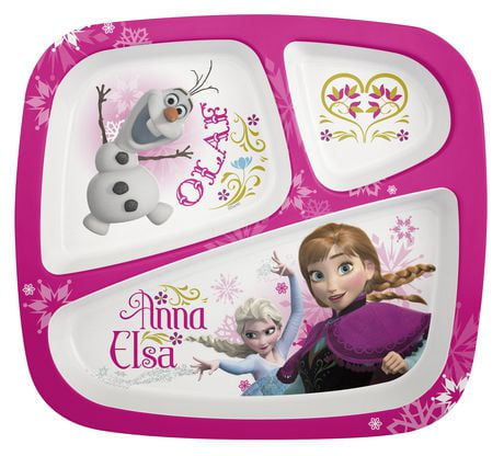 Zak Designs Disney Frozen Divided Plate for Kids - Elsa and Anna ...