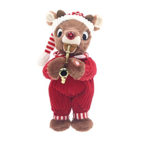 13.5in The Red Nosed Reindeer Animated Rudolph With Saxophone Plush Toy ...