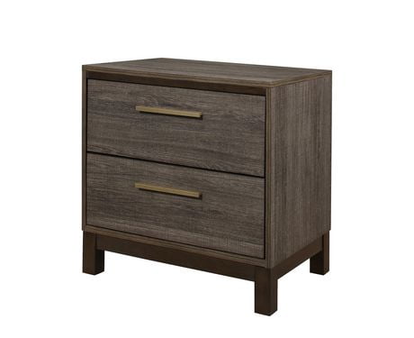 Topline Home Furnishing Grey Wood Texture Night Stand | Walmart Canada
