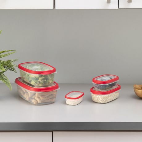 Click here for Home Basics 5 Piece Spill-Proof Rectangle Plastic... prices