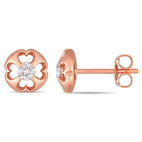 Click here for Miabella 1/4 Carat T. W. Diamond 10K Rose Gold Hea... prices