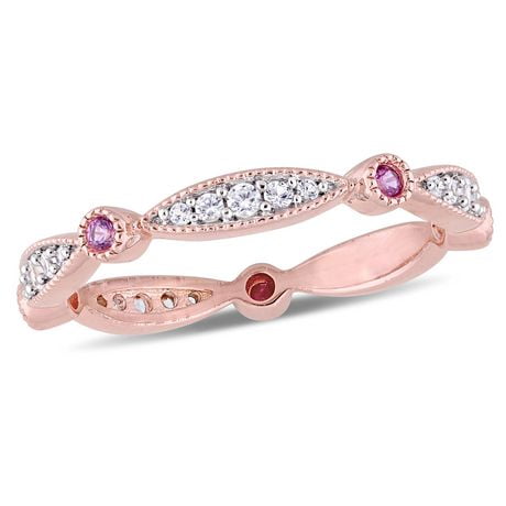 Click here for Avra Rose 3/8 Carat T. G.W. Created Pink And White... prices
