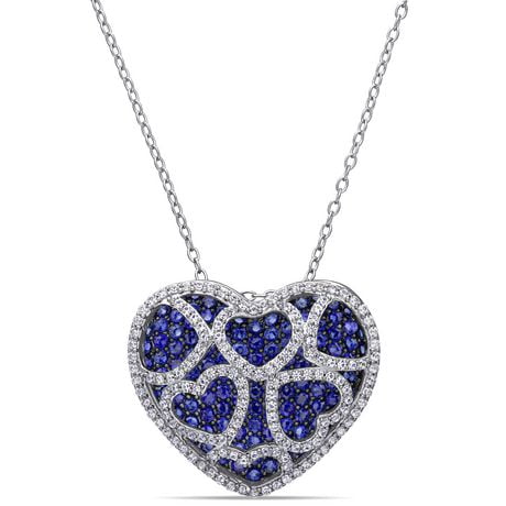 Click here for Miabella 4 Carat T. G.W. Created Blue And White Sa... prices