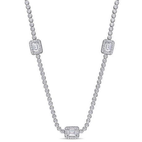Click here for Avra Rose Cubic Zirconia Sterling Silver Halo Stat... prices