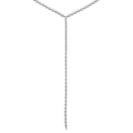 Click here for Avra Rose Cubic Zirconia Sterling Silver Lariat Ne... prices