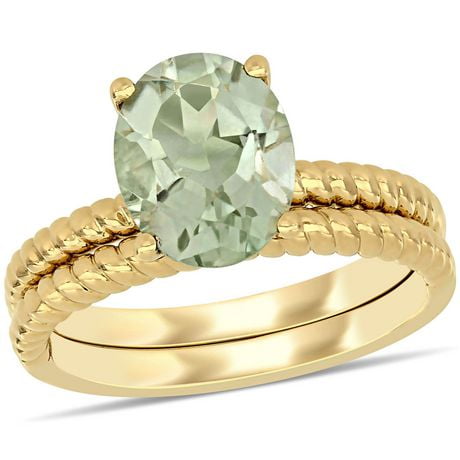 Click here for Miabella 2-1/3 Carat T. G.W. Green Amethyst 14 K Y... prices