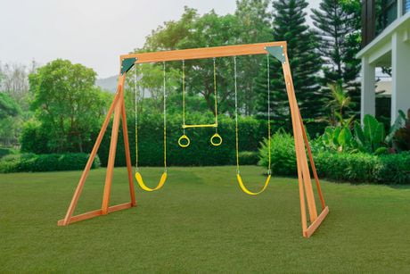 Click here for Creative Cedar Trailside Wooden Swingset Choose Fr... prices