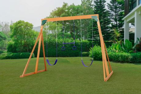 Click here for Creative Cedar Trailside Wooden Swingset Choose Fr... prices