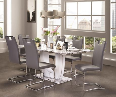 Click here for Topline Home Furnishings Glass Top Grey And White... prices