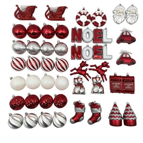 Holiday Time 50-Count Iconic Symbols of Christmas Shatterproof ...
