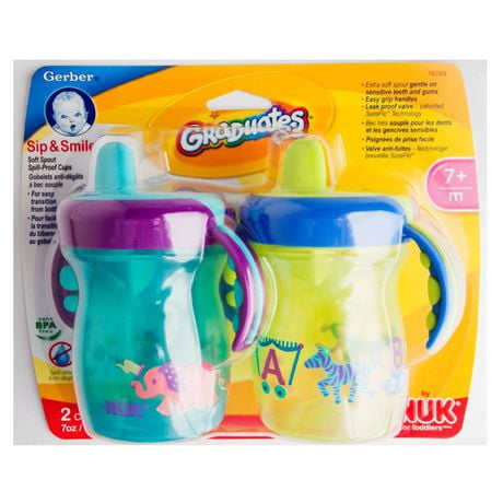 Gerber 2 Handle Sip and Smile Cup 7 oz – 2-Pack - Walmart.ca