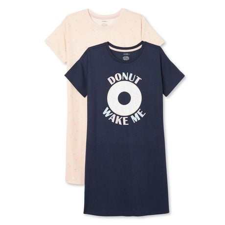 Click here for George Girls Short Sleeve Nightshirt 2-Pack Navy X... prices