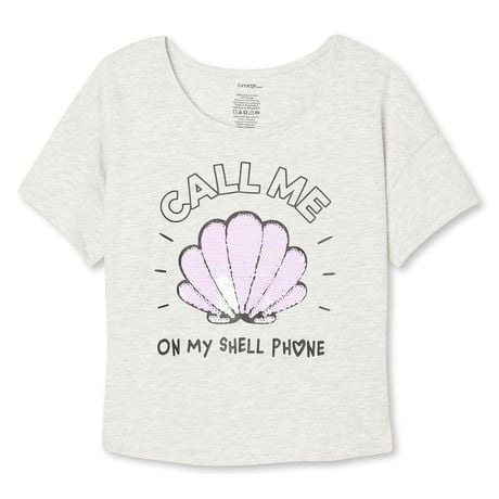 Click here for George Girls Reversible Sequin Tee Grey Xs prices