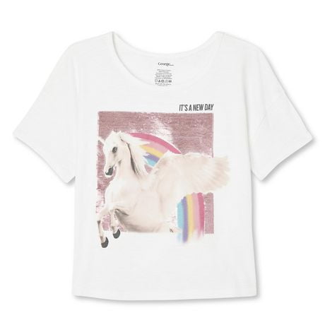 Click here for George Girls Reversible Sequin Tee White Xs prices