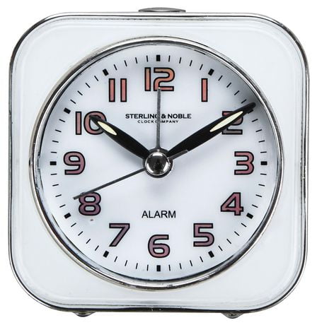 Hometrends Analog Square Alarm Clock, 2.8 in. W x 1.6 in. D x 3 in. H ...