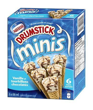 NESTLÉ® DRUMSTICK® Minis Vanilla with Chocolatey Swirl Frozen Dessert ...