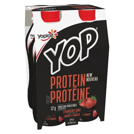 Yop by Yoplait Protein Strawberry Shake Flavour Drinkable Yogurt ...