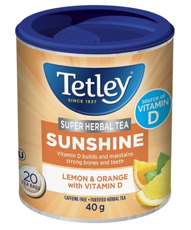 Tetley Super Herbal Tea Sunshine - Lemon & Orange with Vit D | Walmart ...