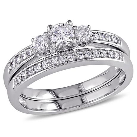 Click here for Miabella 1/2 Carat T. W. Diamond 14K White Gold Th... prices