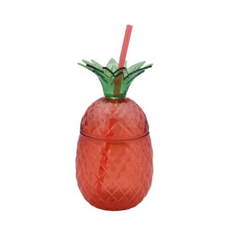 Mainstays Coral Plastic Pineapple Sipper Tumbler - Walmart.ca